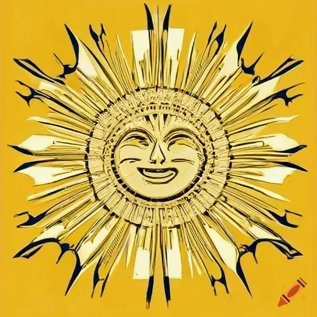 Smiling sun with rays in art deco style on Craiyon