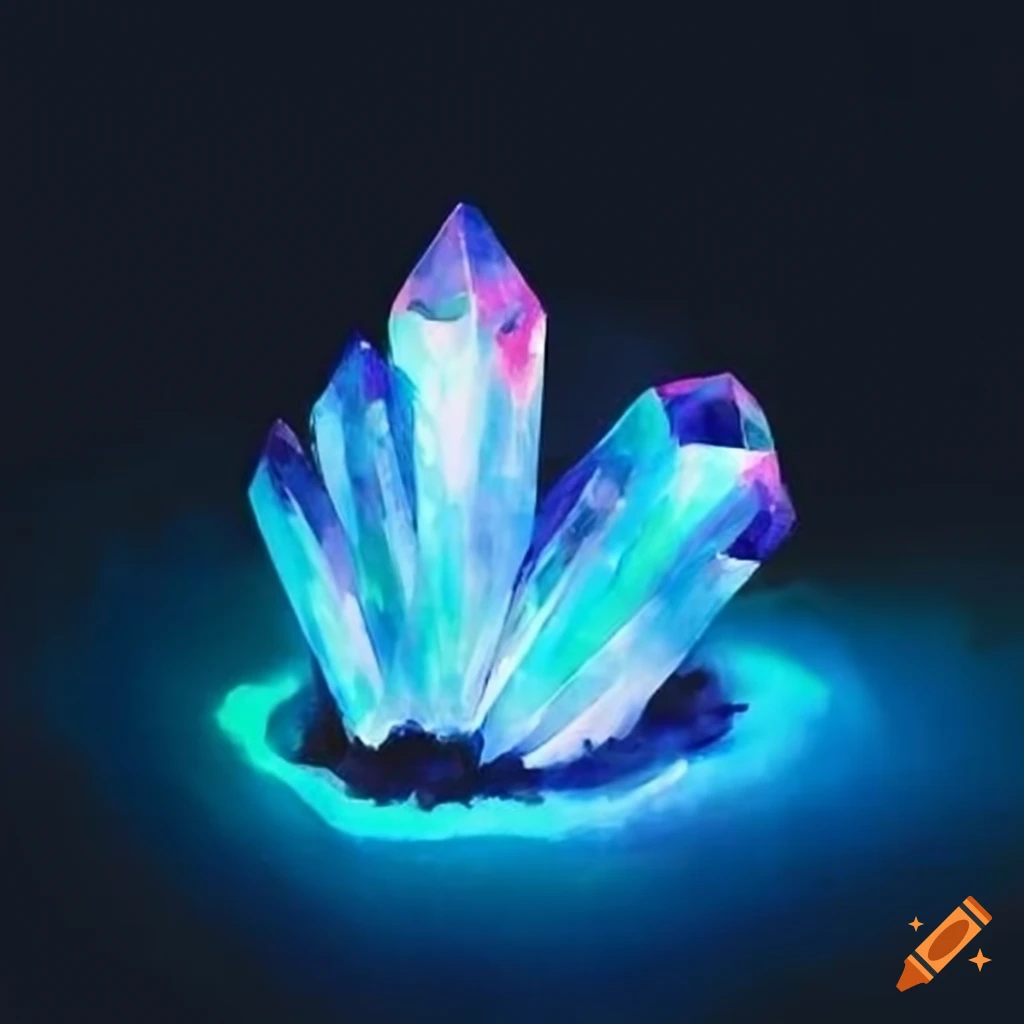 Glowing crystal on Craiyon