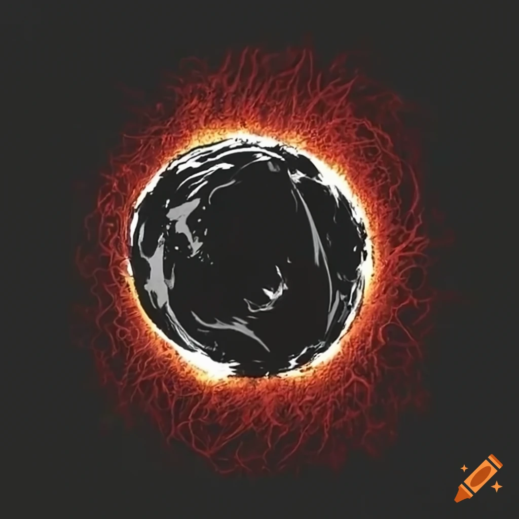 Mystical floating ball of fire in a dark orb on Craiyon