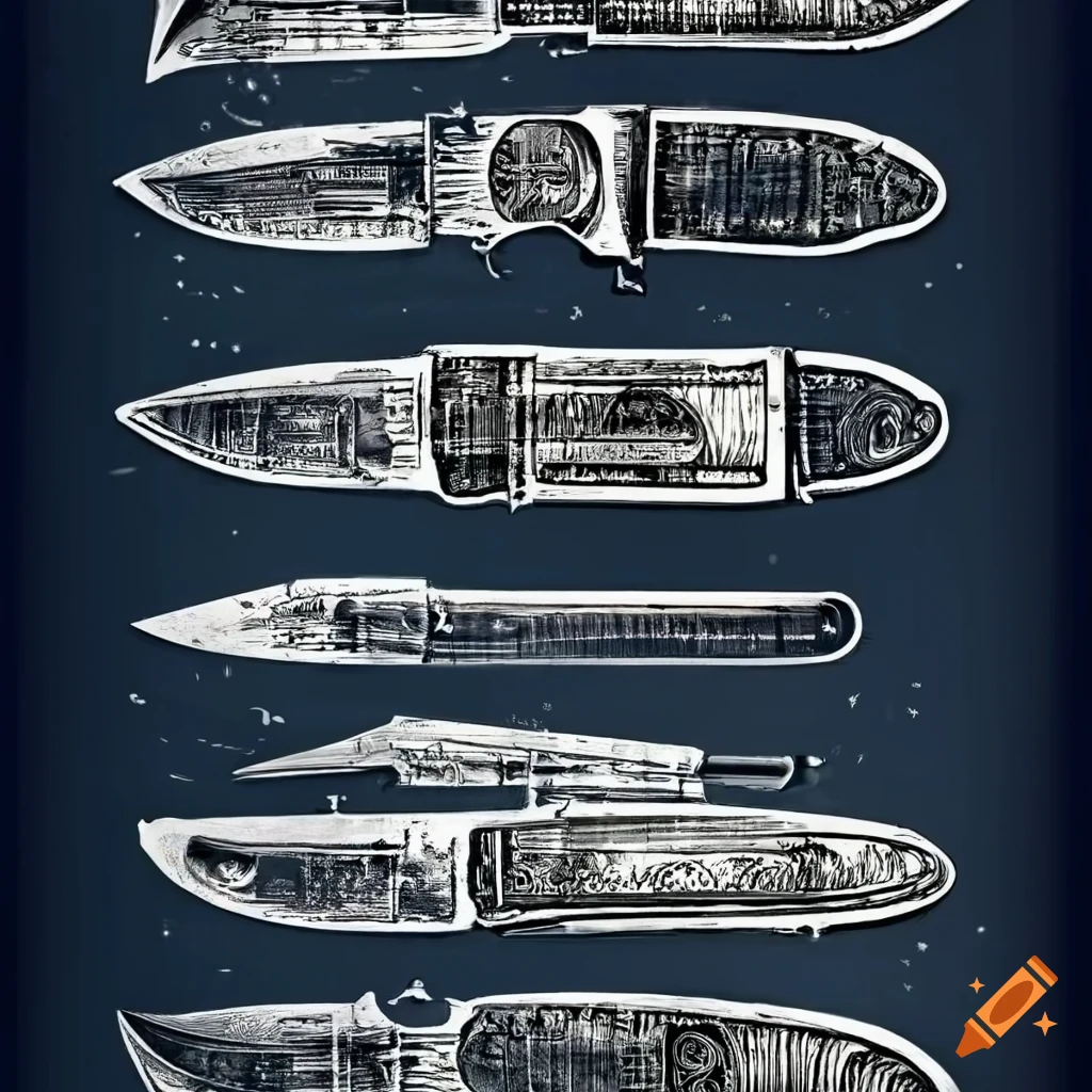 Patent print of an old fashioned pocket knife with expanded drawings on ...