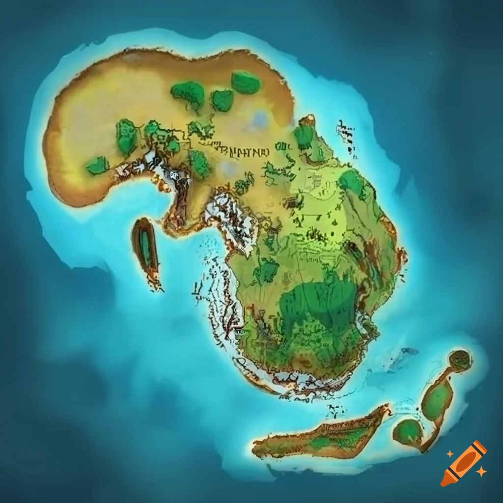 High definition fictional map on Craiyon