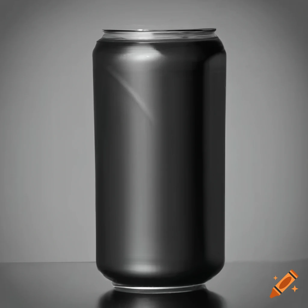 Tall black blank drink can on Craiyon