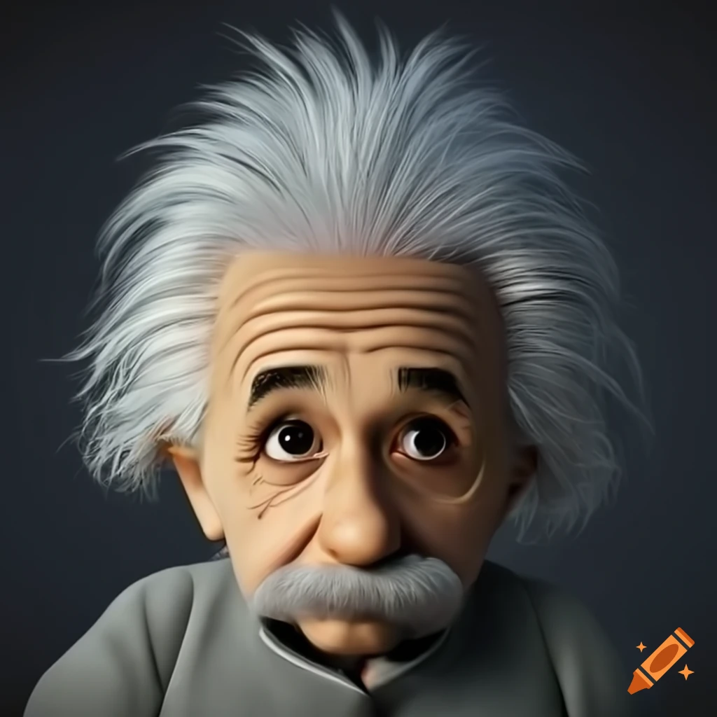 Child albert einstein character with white hair and beard in pixar ...