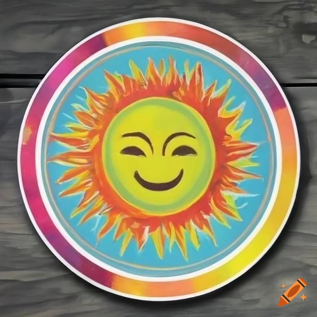 Expressive smiling sun with rays in a pastel oil painting on Craiyon