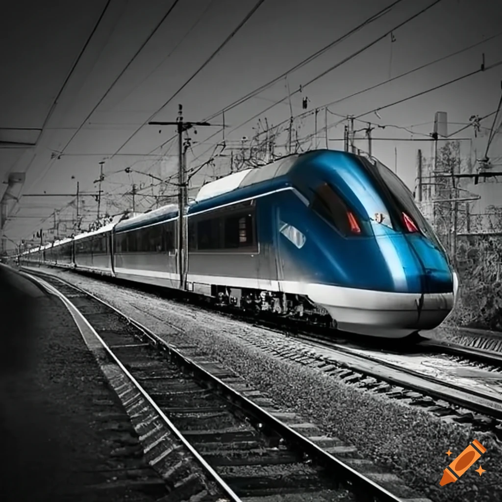 Modern train on Craiyon