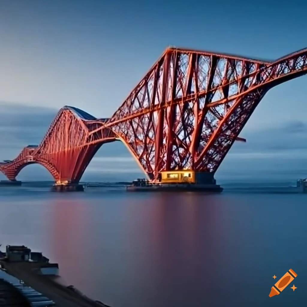 Scotrail class 385 running on the forth bridge on Craiyon