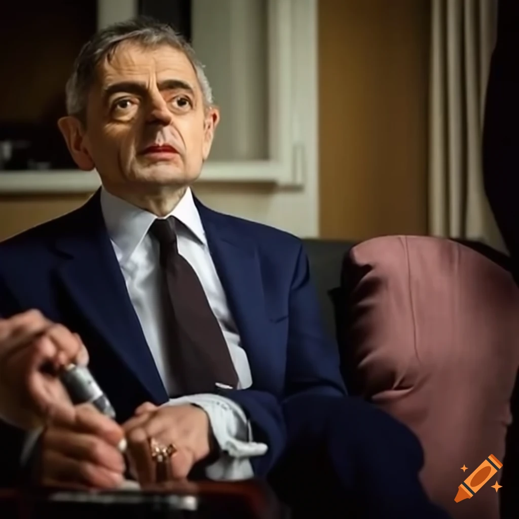 Comedy actor rowan atkinson at a routine checkup with a doctor on Craiyon