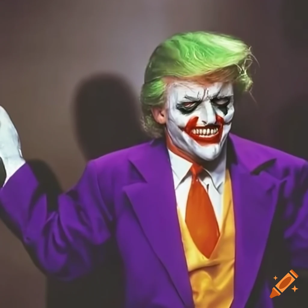 Satirical depiction of donald trump as the joker from 1989 batman film ...