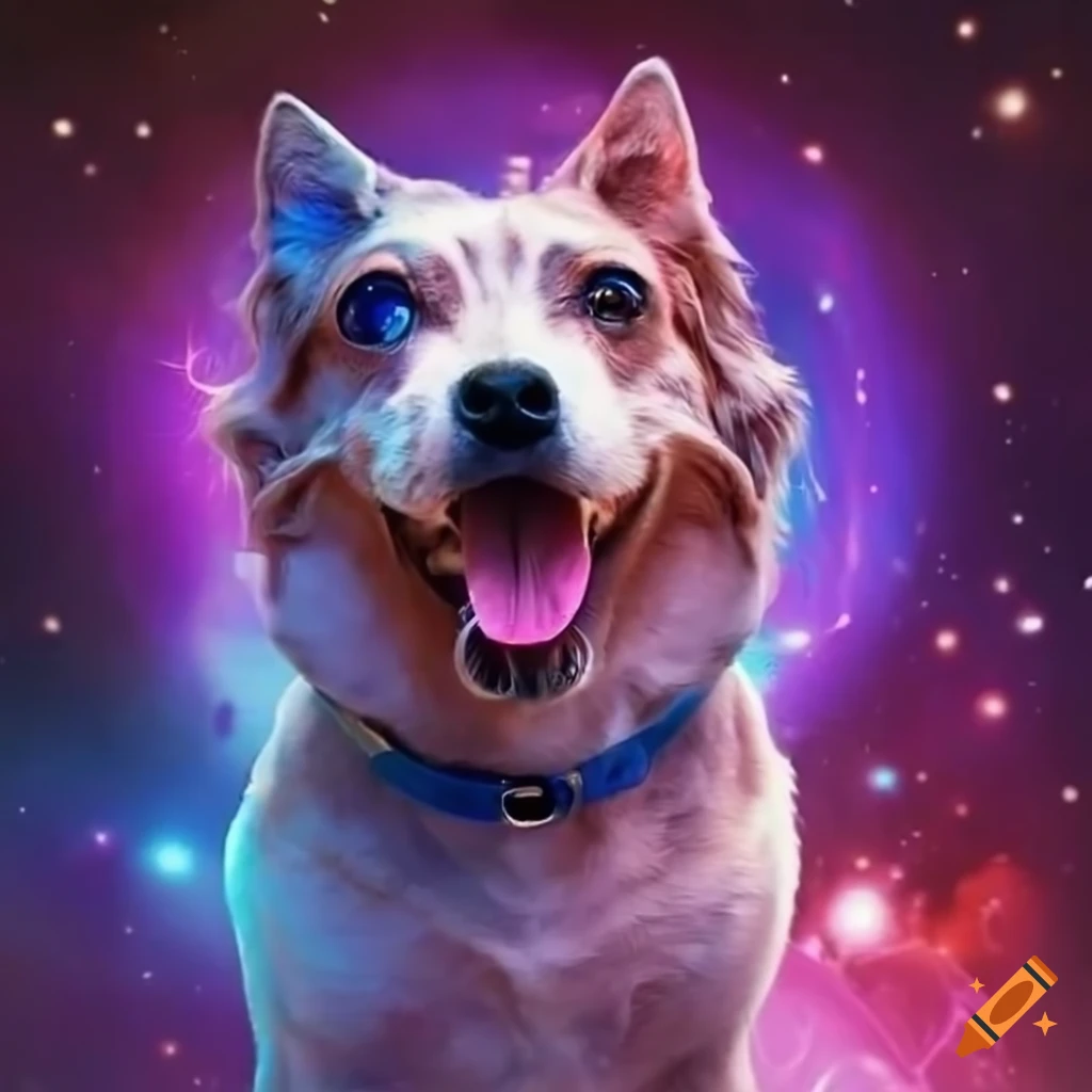 Very happy dog ready to rule the universe on Craiyon