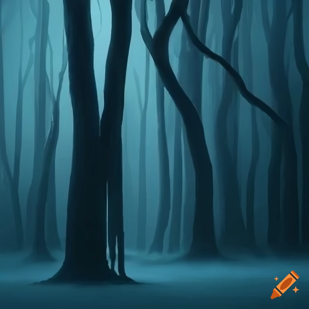 Ghostly forest landscape on Craiyon
