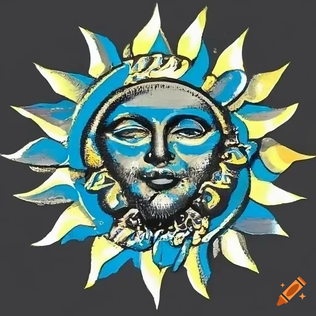Smiling sun with iridescent colors in a classical pop art style on Craiyon