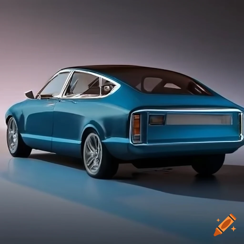 Vintage interpretation of a tesla model s in 1970s style on Craiyon