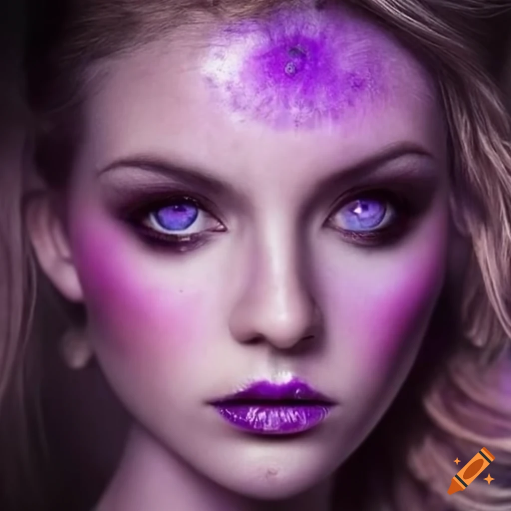 Beautiful violet eyes on Craiyon