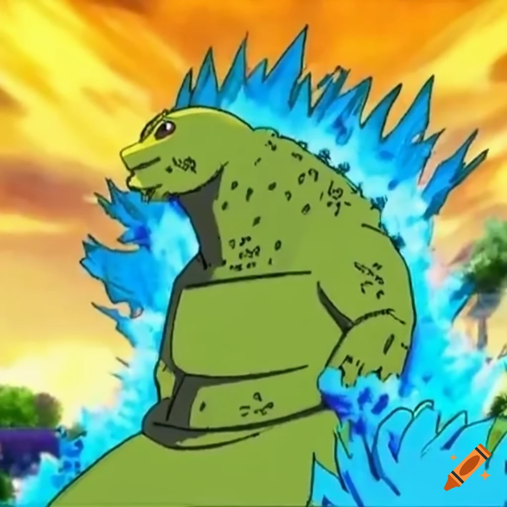 Powerful godzilla dragonball z character made of zircon on Craiyon