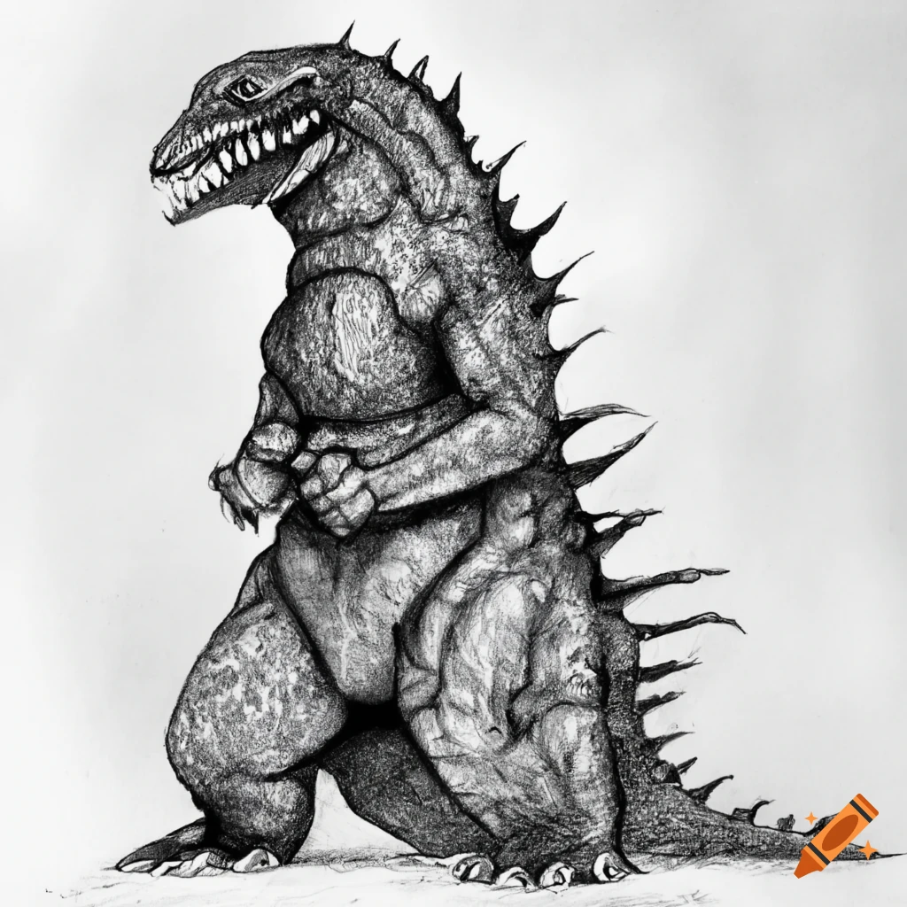 Stephen gammell drawing of a kaiju on Craiyon