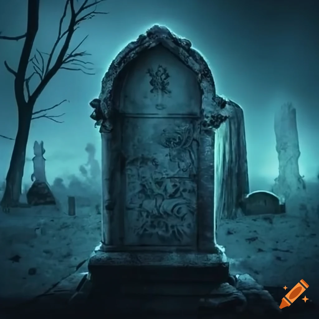 Grave at night on Craiyon