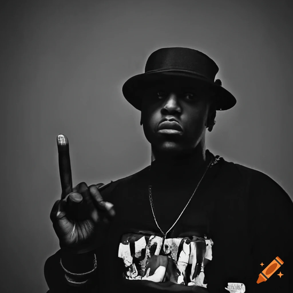 Rapper with unique hand gesture on Craiyon