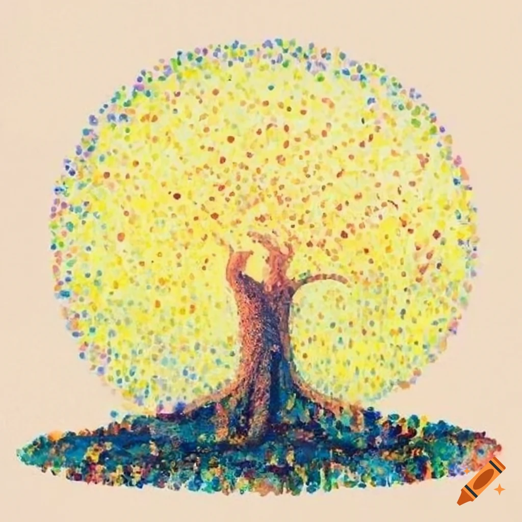 Simple pointillism artwork on Craiyon