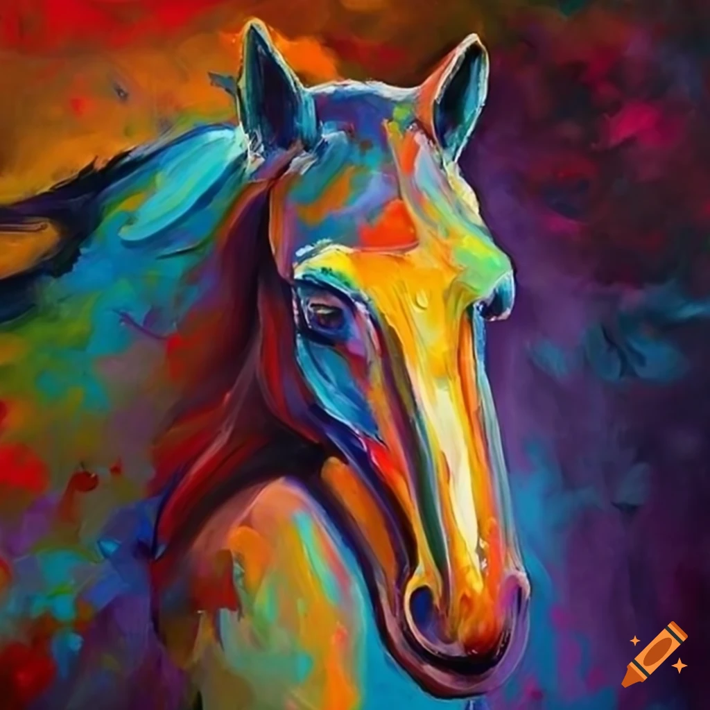 Award winning abstract painting of a horse on Craiyon