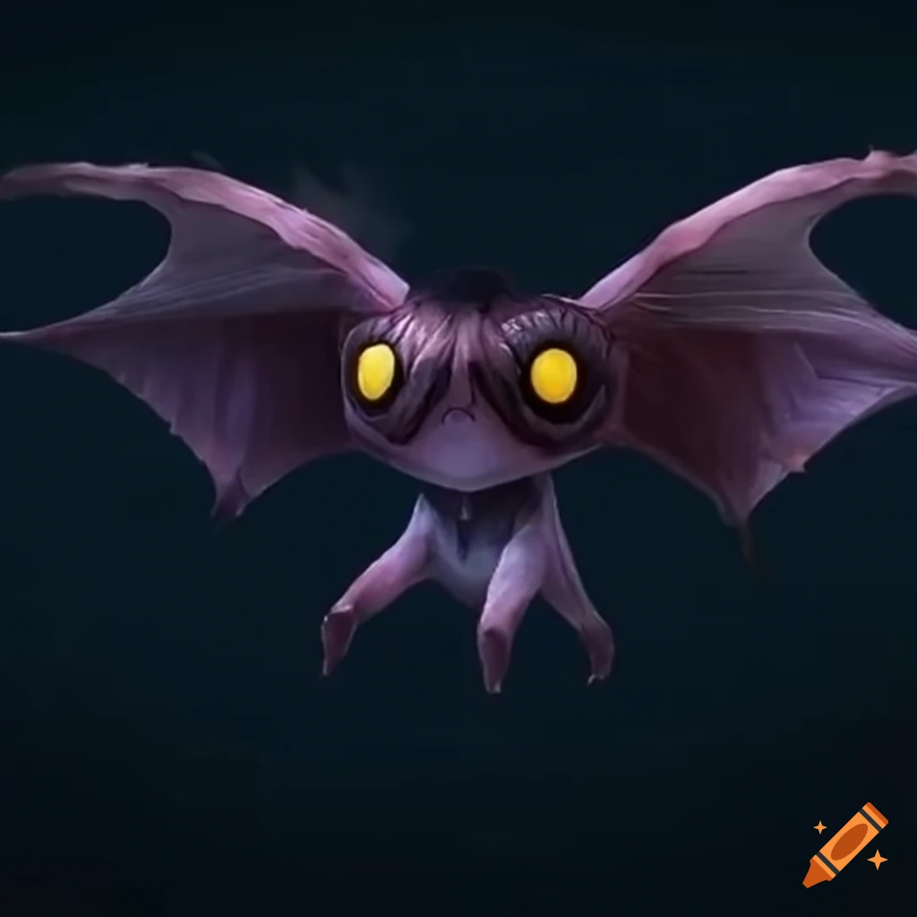 Cute and spooky flying creature for video game on Craiyon
