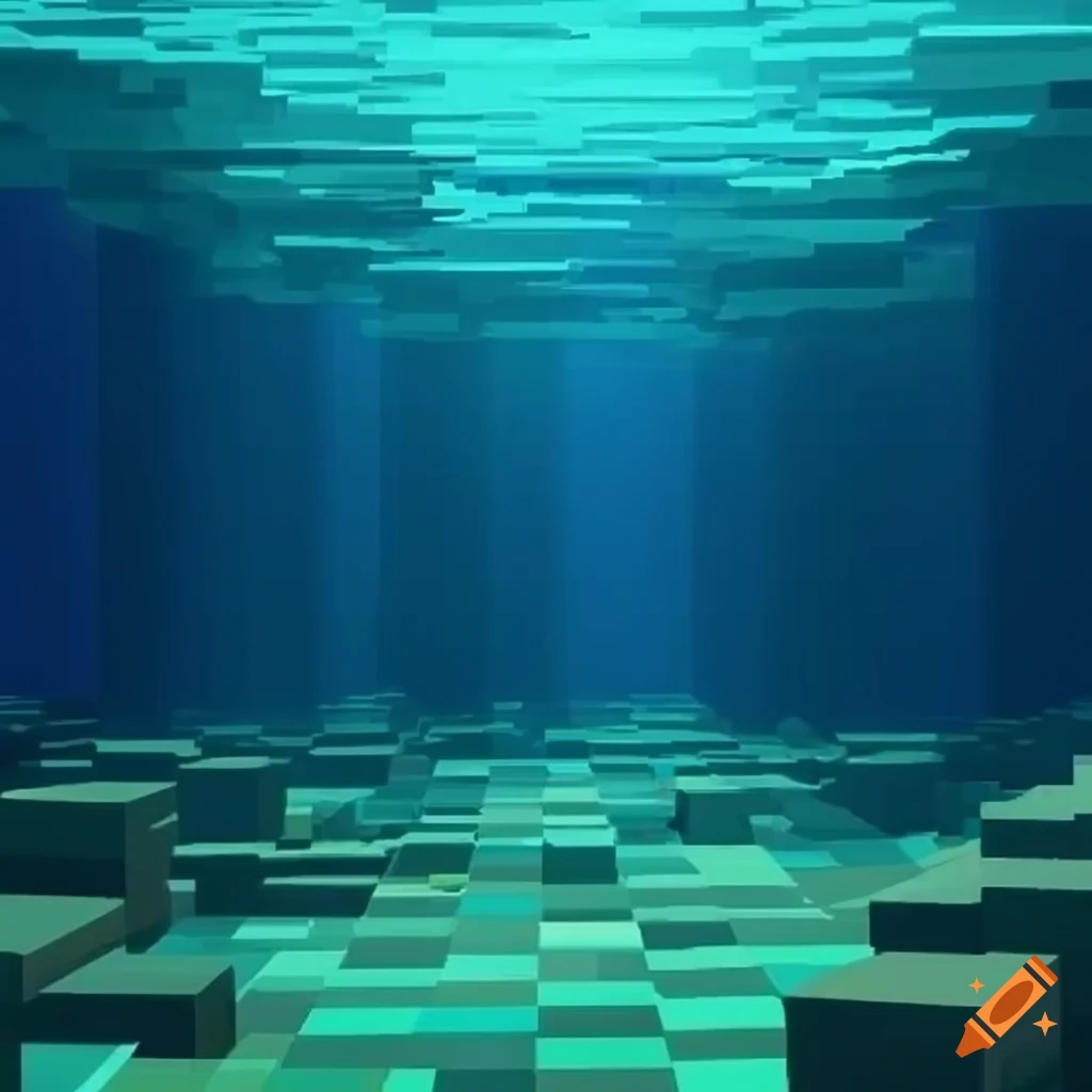 Minecraft underwater background on Craiyon