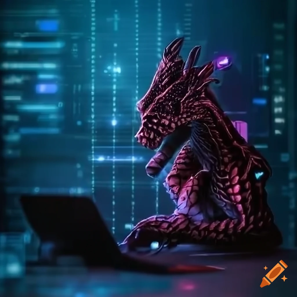 Cyber security engineer dragon on Craiyon