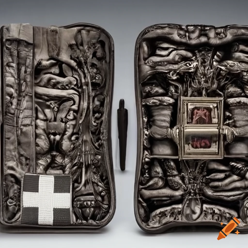 Unique first aid kit design inspired by h.r. giger on Craiyon