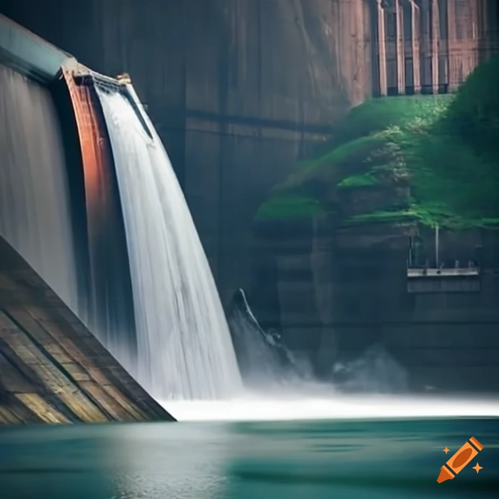 Hydroelectric dam break on Craiyon