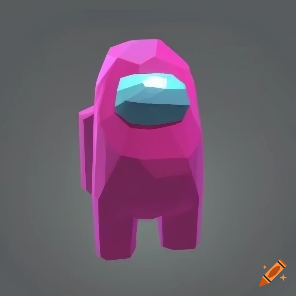 Low poly crewmate character from among us with vertex shading on Craiyon