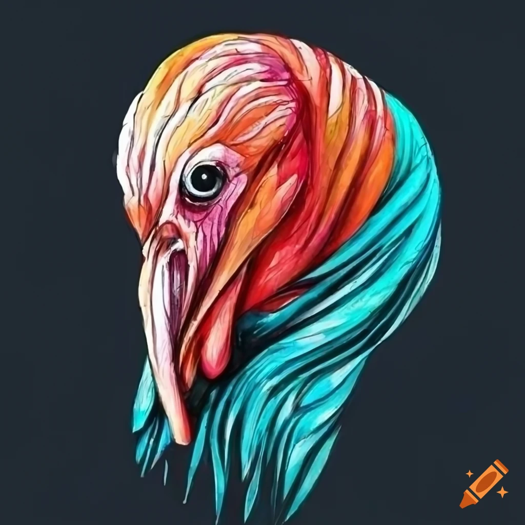 Simple abstract portrait of a turkey head on Craiyon