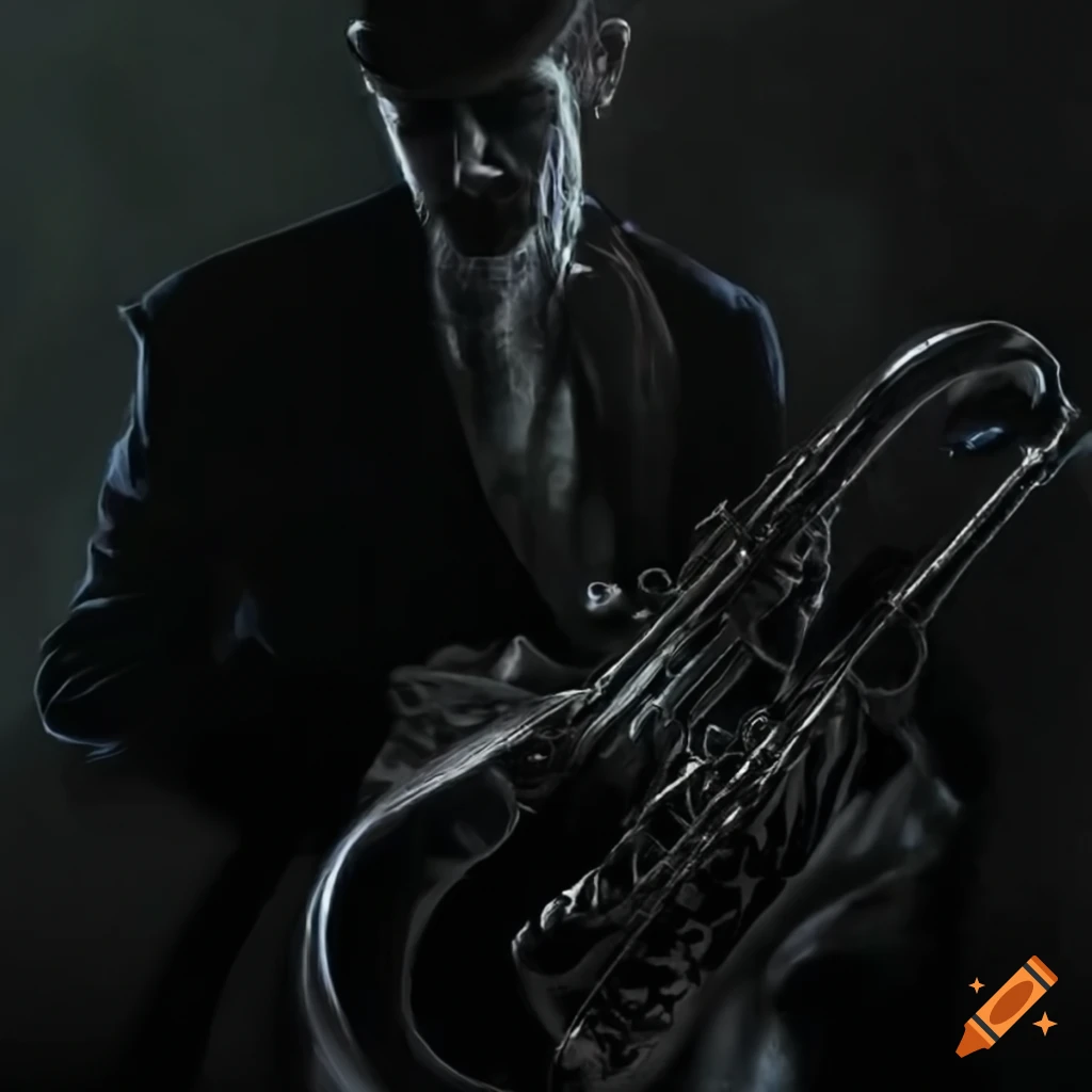 Cover art for the jazz musical 'Til Death Do Us Part with a shadow man ...