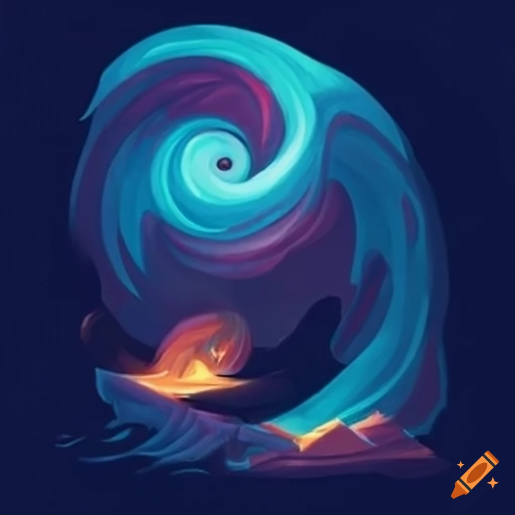 Stylized storm illustration on Craiyon