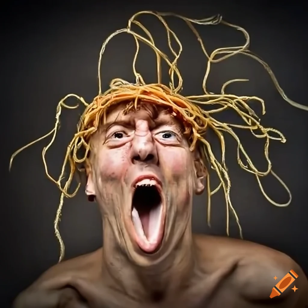 Screaming spaghetti man on Craiyon