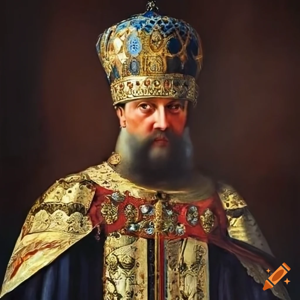 Byzantine-style portrait of a Polish tsar in early 15th century eastern ...