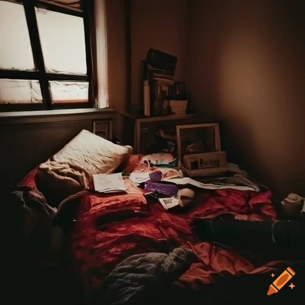 Messy bedroom on Craiyon