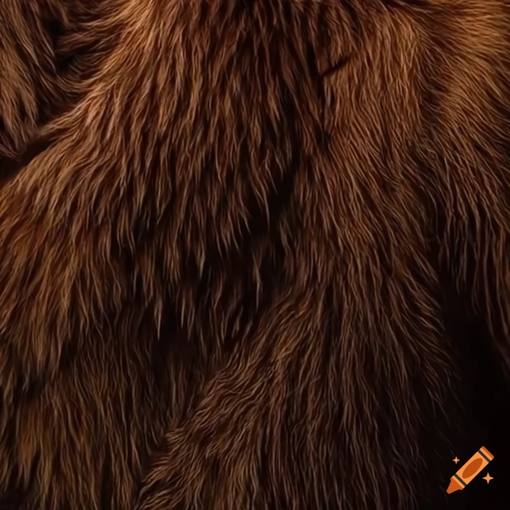 Close-up of intricate and unique bear fur pattern on Craiyon