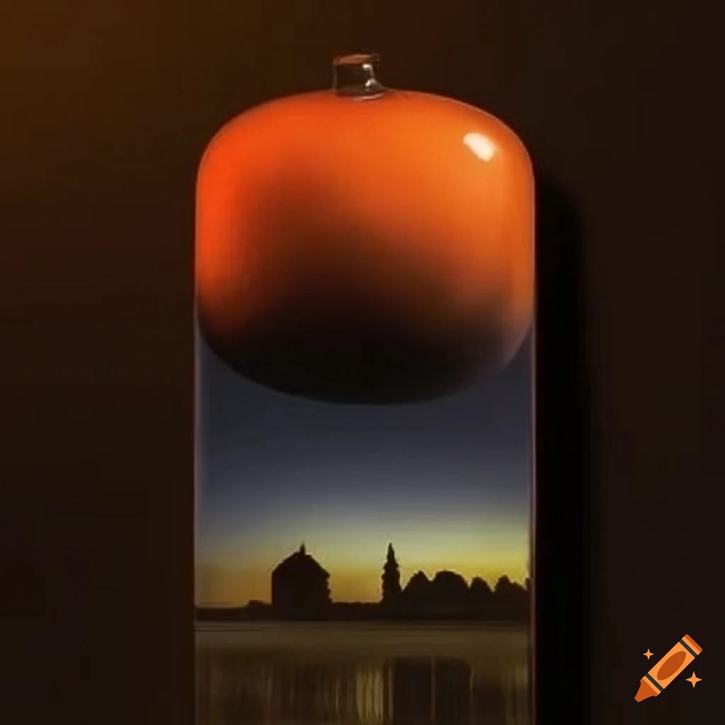 Artwork titled 'fire in transparent glass' by rene magritte on Craiyon