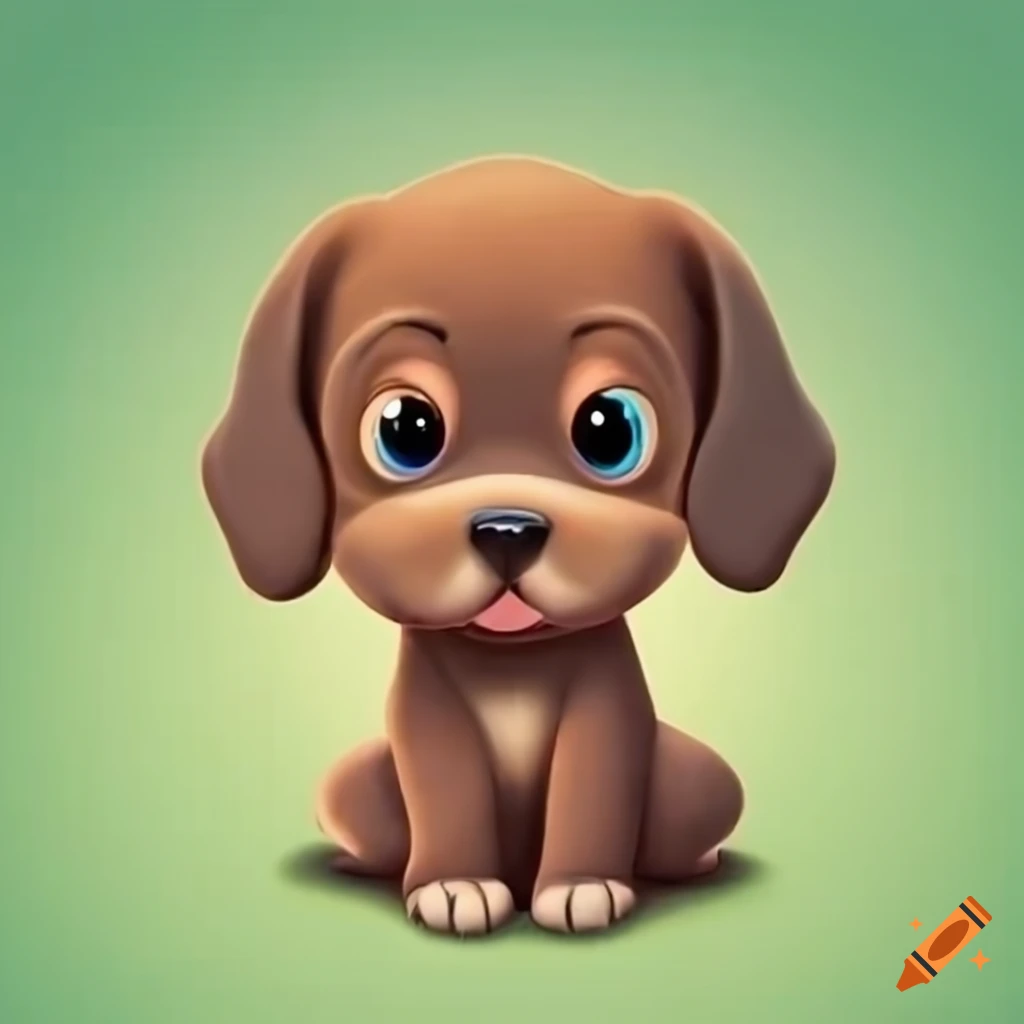 Cute animated puppy on Craiyon