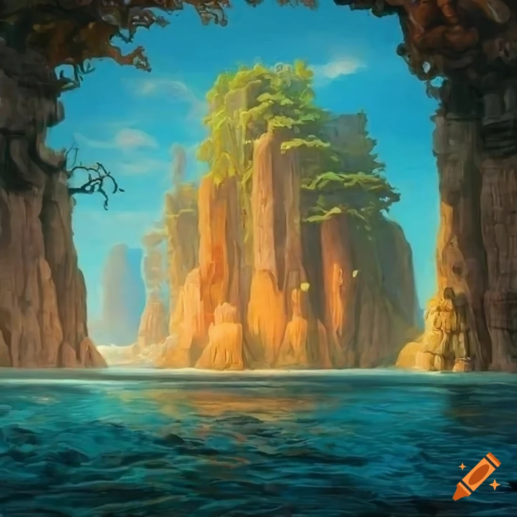 Mega portal made of intricate layering with stunning Maple lighting on Craiyon