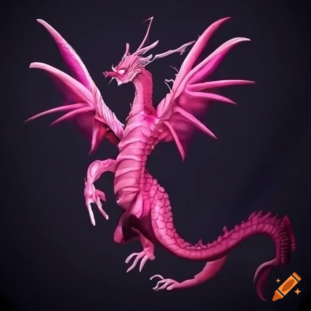 Pink dragon on Craiyon