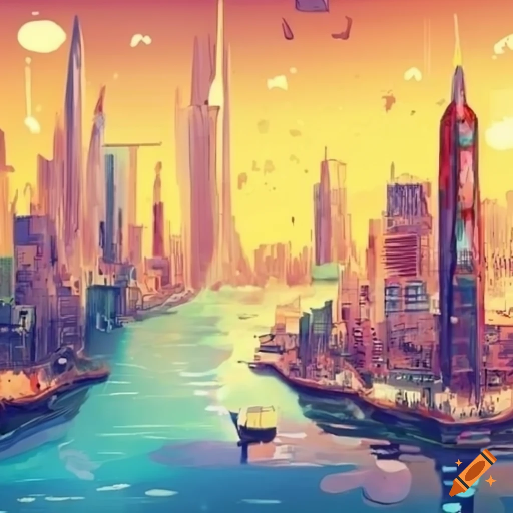 Illustration of the world in 2050 on Craiyon