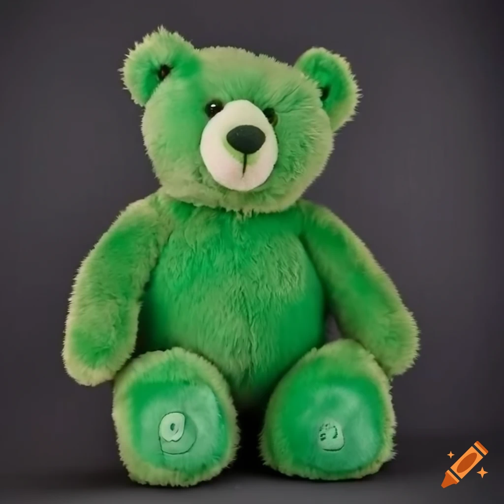 Green teddy bear on Craiyon