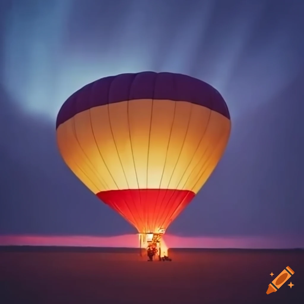 Two men conducting hot air balloon experiments in an open ground on Craiyon