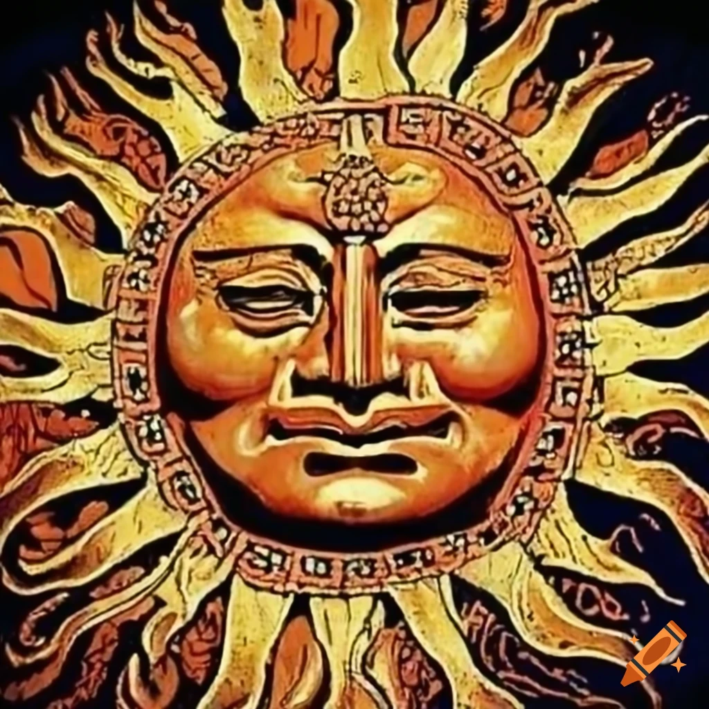 Ancient sun god depiction on Craiyon