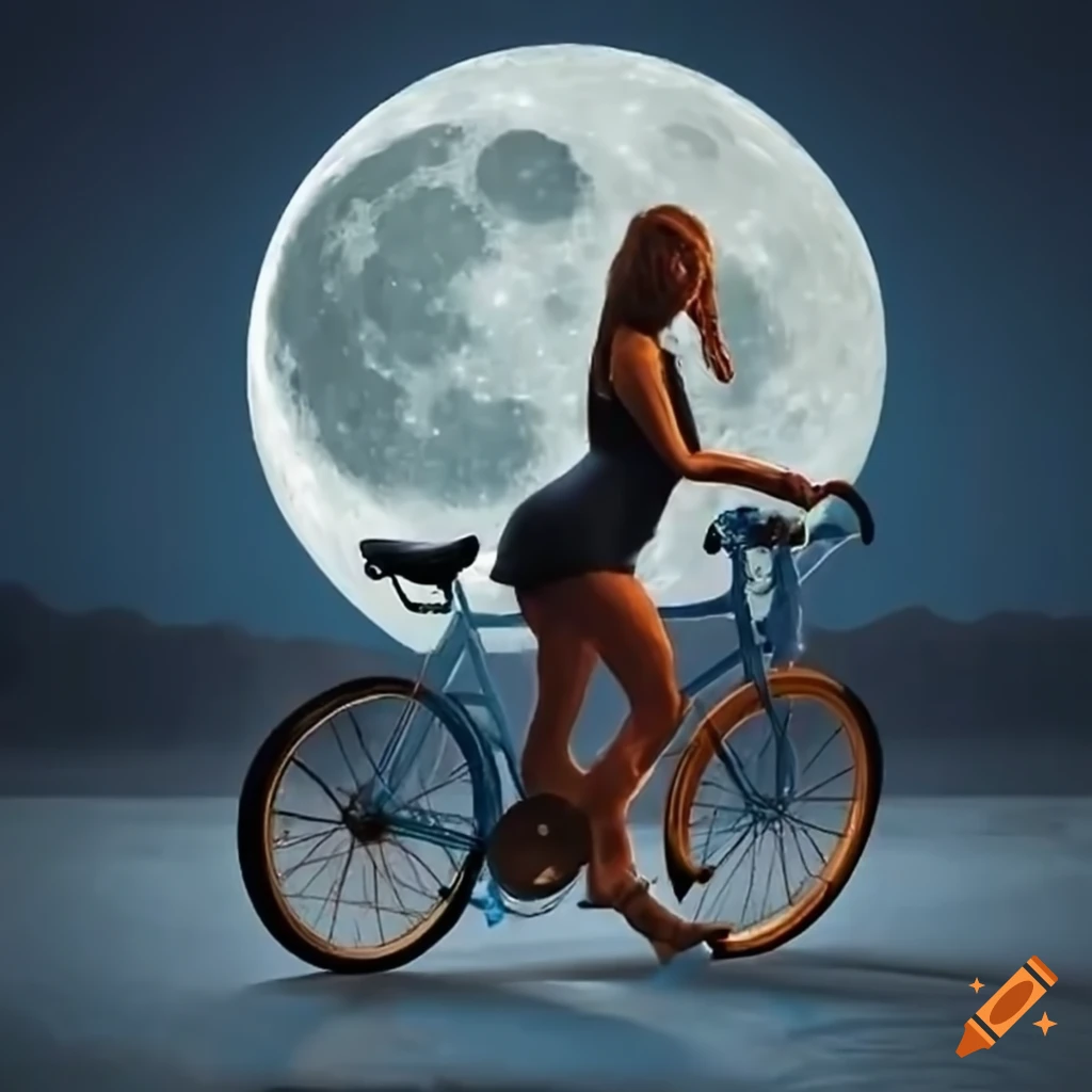 Horse riding a bike on the moon on Craiyon