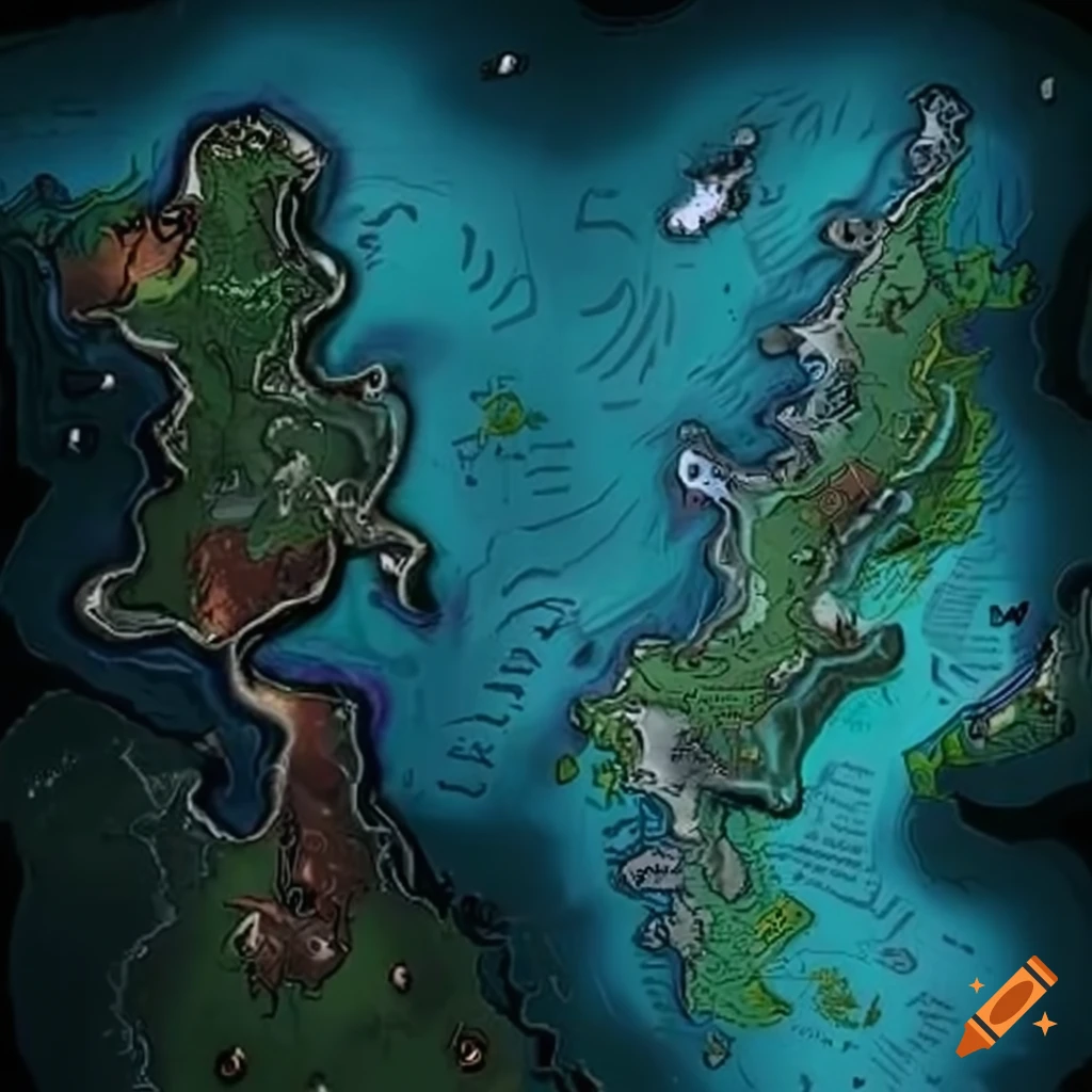 High definition fictional map on Craiyon