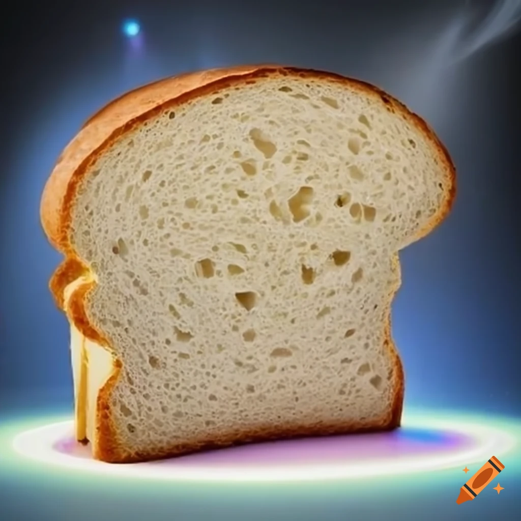 Slice of white bread with lens flares on Craiyon