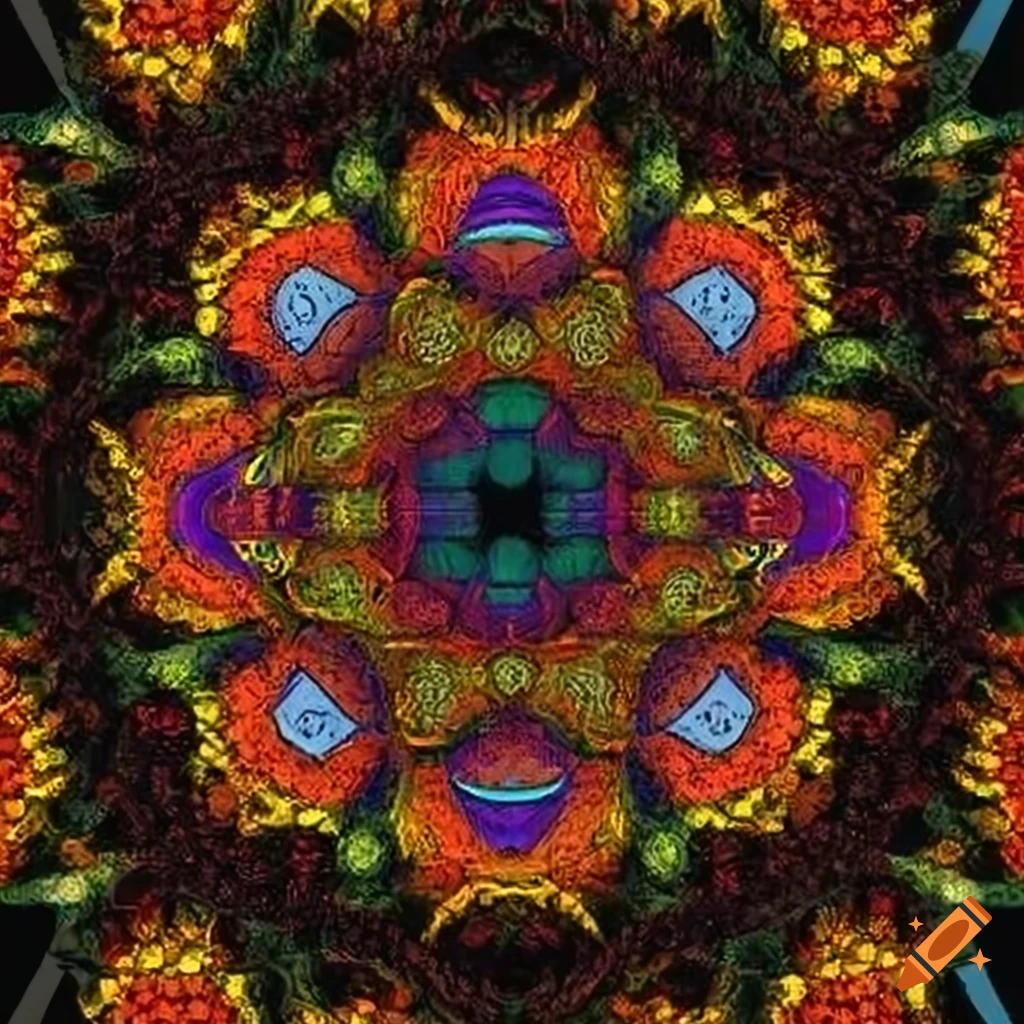 Symmetrical mathematical art pattern on Craiyon