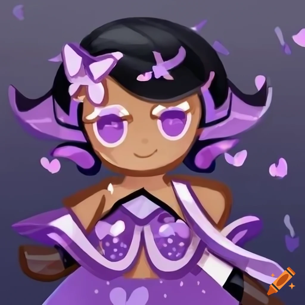 Whimsical character from cookie run kingdom with short black hair ...