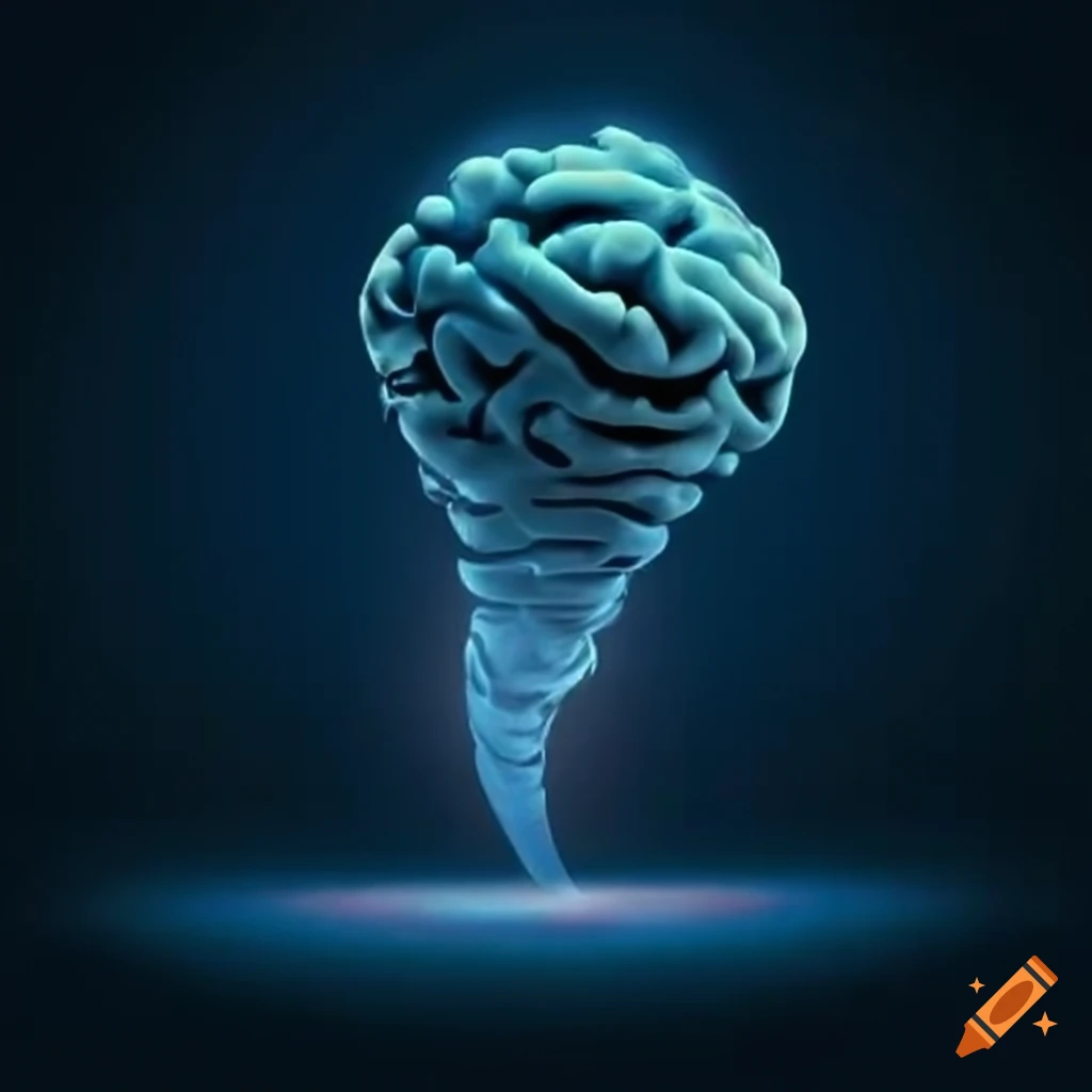 Brain with a tornado on top on Craiyon
